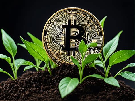 Bitcoin Growing In The Soil A Symbol Of Crypto Investment Growth Stock