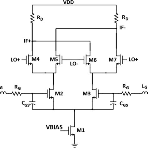 The Schematic Of The Gilbert Cell Mixer Download Scientific Diagram