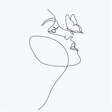 الگوی صورت های طرح خطی خط کشی مداوم طراحی کاغذ بسته بندی ساده با چهره