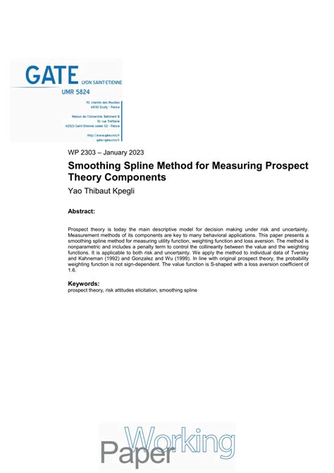 Pdf Smoothing Spline Method For Measuring Prospect Theory Components