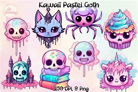 Kawaii Pastel Goth Sublimation Clipart Graphic By Cpsnowy · Creative