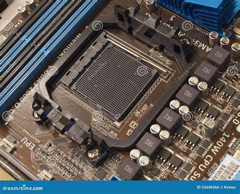 Cpu Socket On Computer Motherboard Royalty Free Stock Image Image