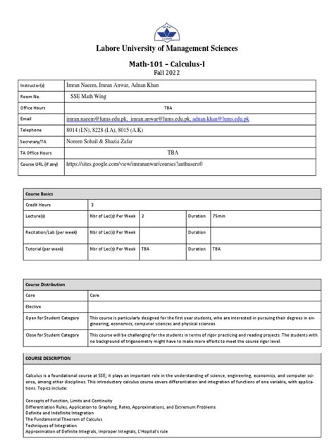 Math 101 Calculus I Pdf Integral Calculus