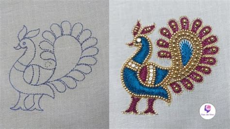 Aari Work Peacock Design Aari Peacock Tutorial Aari Work For