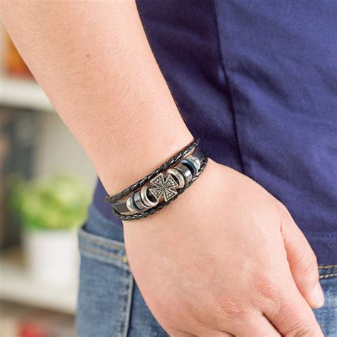 Stainless Steel Breslet For Men Black Bd