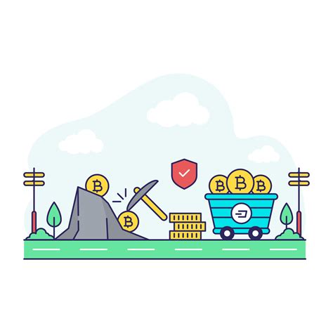 A Unique Design Illustration Of Bitcoin Mining 9783391 Vector Art At Vecteezy