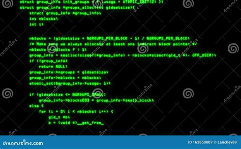 Programming Code Running Down A Computer Screen Terminal Stock Video Video Of Cyberspace