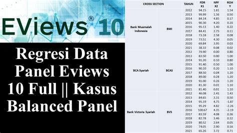 Regresi Data Panel Eviews 10 Full Kasus Balanced Panel Youtube