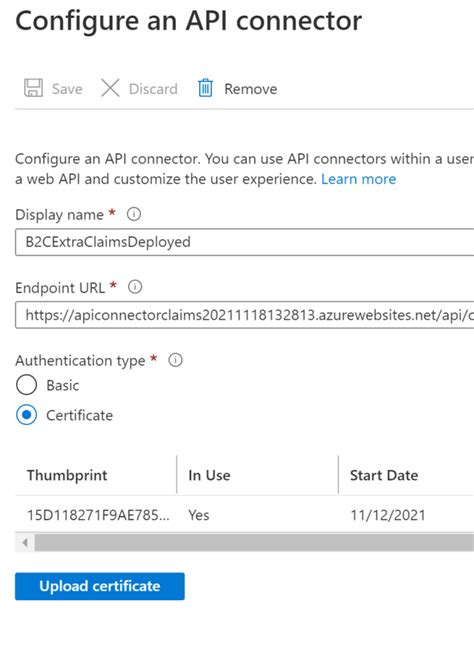 Implement Certificate Authentication In Aspnet Core For An Azure B2c Api Connector Software