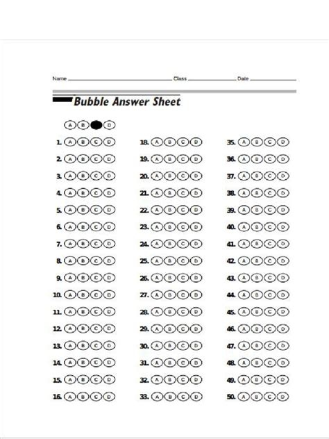Bubble Sheet Scantron Samples Pdf