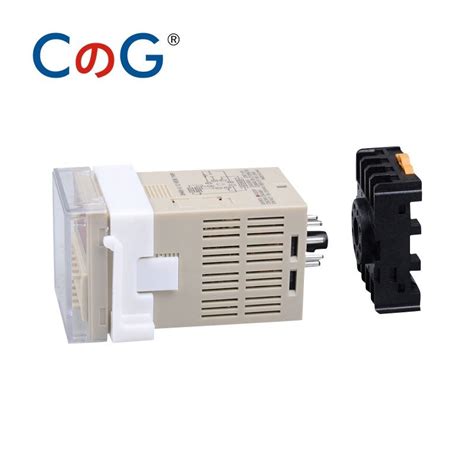 CG DH48S S Programmable Double Time Delay Relay Repeat Cycle SPDT With Socket Voltage DC12V