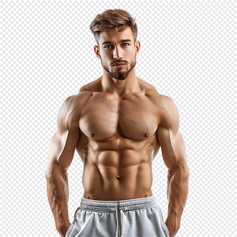 Красивый мускулистый парень на изолированном прозрачном фоне Премиум Ai сгенерированный Psd