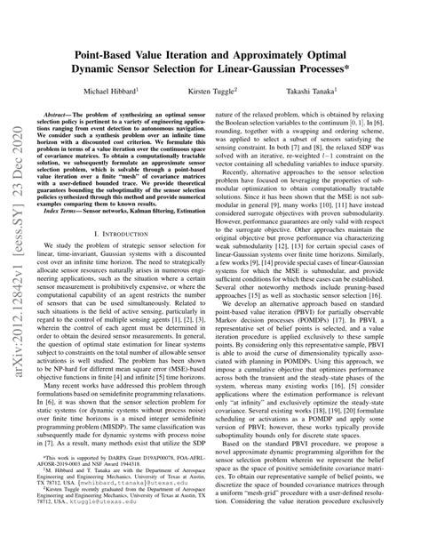 Pdf Point Based Value Iteration And Approximately Optimal Dynamic