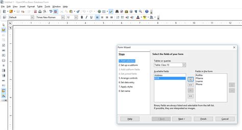 Class 10 It Chapter Database Management System Topic Create Form In Open Office Base