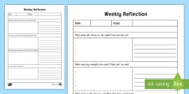 EYLF Weekly Critical Reflection Editable Template Twinkl