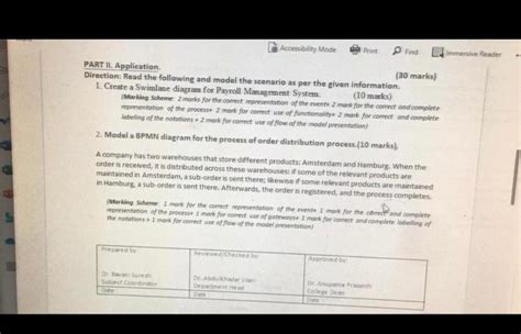 part ii application direction read the following