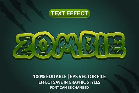 Zombie 3d Editable Text Effect 4603757 Vector Art At Vecteezy
