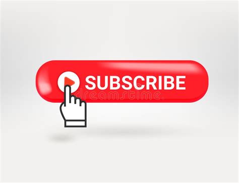 Subscribe Button With Hand Pointer 3d Vector Illustration Stock Vector