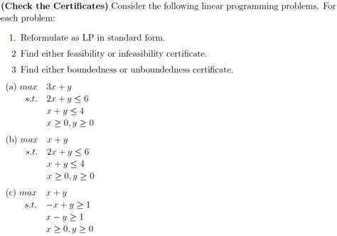 Solved Check The Certificates Consider The Following
