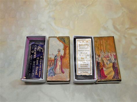 Soldtwo Baxter Print Needle Packet Boxes Regal Set C 1850 Curio