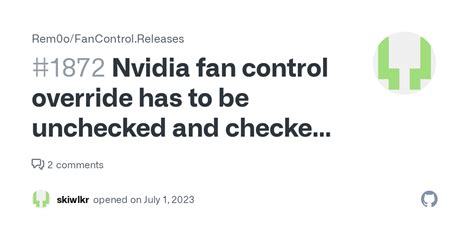 Nvidia Fan Control Override Has To Be Unchecked And Checked Every Startup Issue Rem O