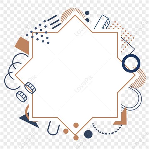 Abstract Memphis Border Text Box Shape Decorationdecorative Shapes