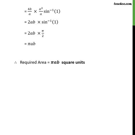 Example Find Area Enclosed By Ellipse X A Y B