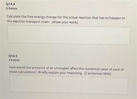 Solved Q Points Calculate The Free Energy Change For Chegg Com