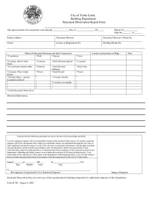 City Of Yorba Linda Structural Observation Airslate Signnow
