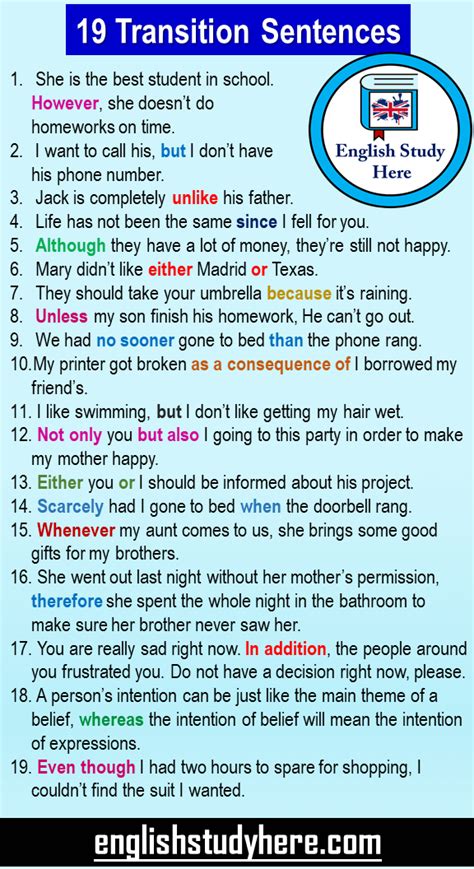 Transition Sentences Artofit