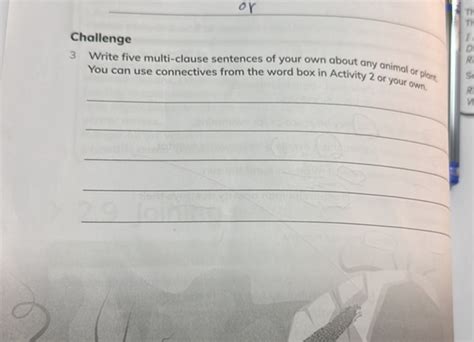Challenge 3 Write Five Multi Clause Sentences Studyx