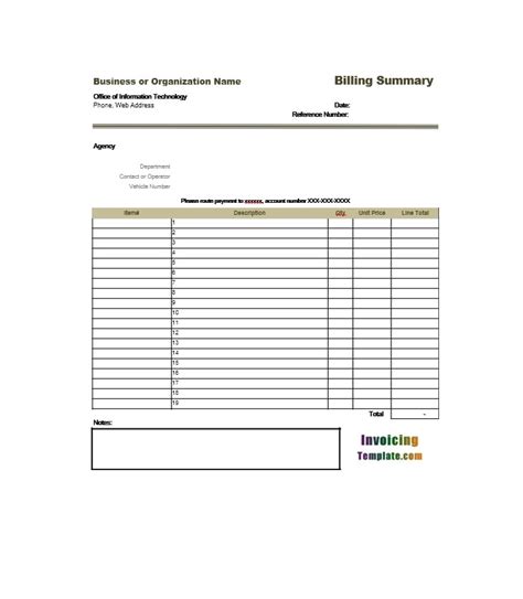 Billing Statement Templates Medical Legal Itemized MORE