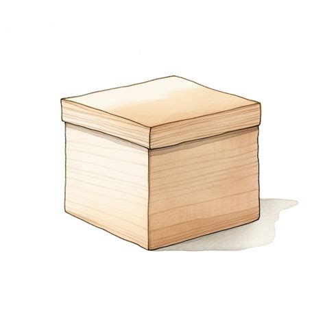 There Is A Drawing Of A Wooden Box With A Lid Generative Ai Premium AI Generated Image