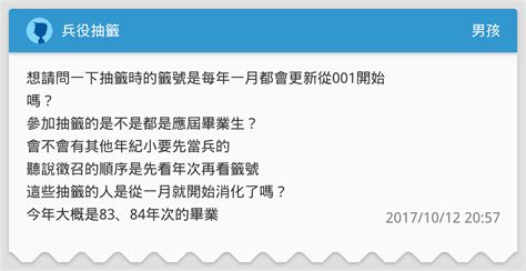兵役抽籤 男孩板 Dcard