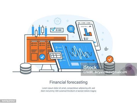 Financial Forecasting Process To Predict Future Performance Of Business Stock Illustration
