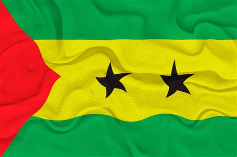 Bandera Nacional De Santo Tomé Y Príncipe Fondo Con Bandera De Santo