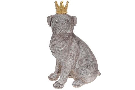 Декоративна статуетка собака з короною 33 5см колір сірий — ціна 1669 грн у каталозі