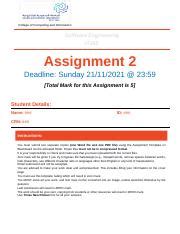IT Assignment Ques Modified Docx College Of Computing And Informatics Software