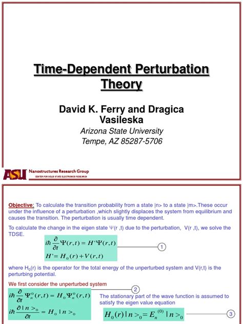 Application Of Time Dependent Perturbation Theory Calculating Transition Probabilities Using