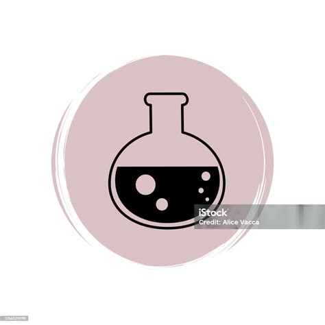 귀여운 할로윈 아이콘 로고 벡터 일러스트와 브러쉬 텍스처와 원에 유리 병 으로 물약 10월에 대한 스톡 벡터 아트 및 기타