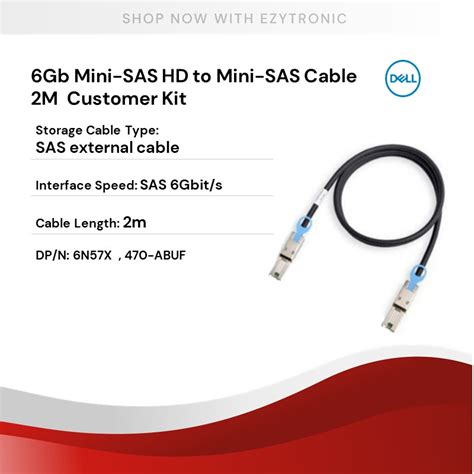 6gb Mini Sas Hd To Mini Sas Cable 2m Power Vault Customer Kit P N 6n57x 470 Abuf Shopee