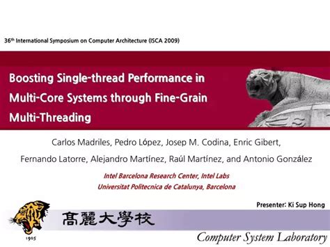 Ppt Boosting Single Thread Performance In Multi Core Systems Through Fine Grain Multi