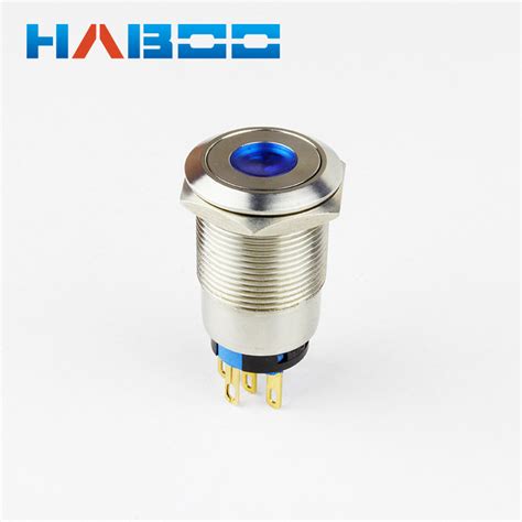 19mm 5pin Dpdt Latching 12V 24V LED Metal Push Button Switch Metal Push Button Switch And