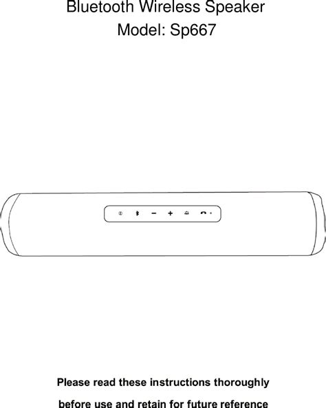 JS BASE TECHNOLOGY SP667 Bluetooth Wireless Speaker User Manual