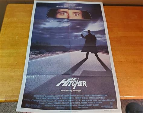 The Hitcher Movie Poster Folded One Sheet 27x41 Original Vintage Rutger Hauer Horror 1 Sheet