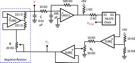 Electronic Circuit Schematic For The Chaotic Hybrid Oscillator Download Scientific Diagram