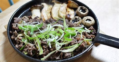 소불고기 버섯 파 불고기 만들기
