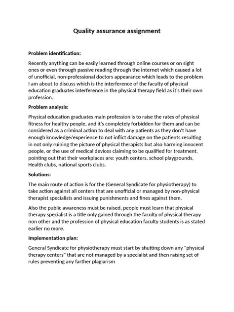 Quality Assurance Assignment Pdf