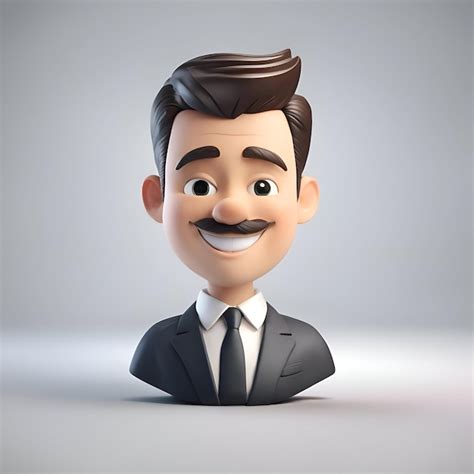 Free Photo 3d Illustration Of A Businessman With A Mustache 3d Rendering