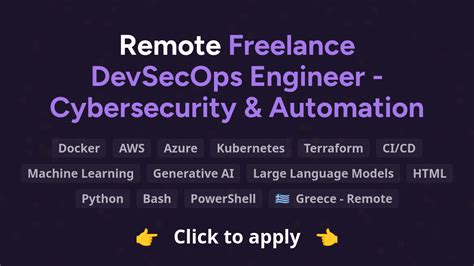 remote freelance devsecops engineer cybersecurity and automation at